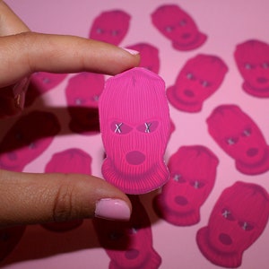Pink Ski Mask Sticker | Sexy Robber Sticker | Bad Bitch Stickers ...