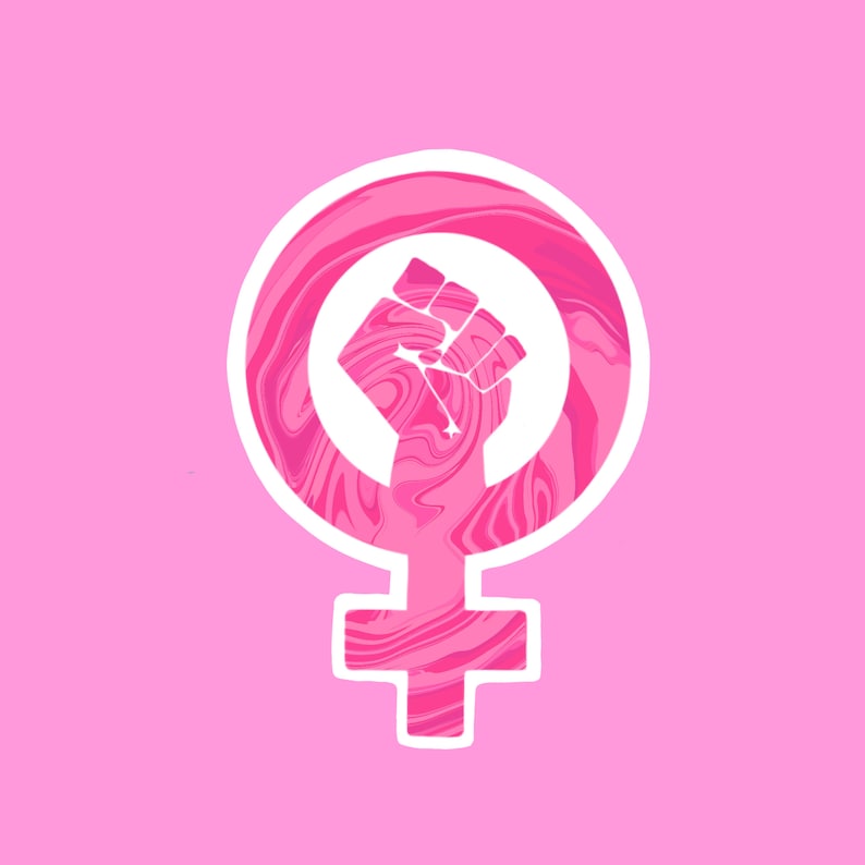 Feminist Symbol Sticker Female Symbol Sticker Pink Stickers Female ...