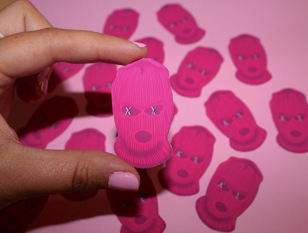 Pink Ski Mask Sticker | Sexy Robber Sticker | Bad Bitch Stickers ...