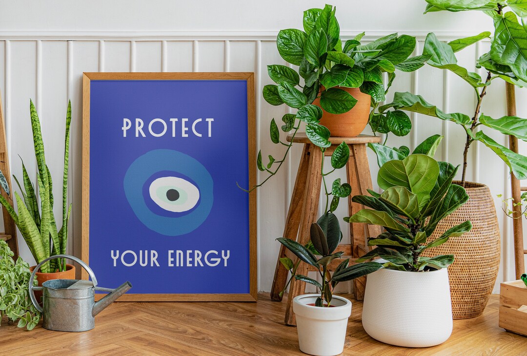 Protect Your Energy Evil Eye Wall Art | Bohemian Wall Art | Evil Eye ...