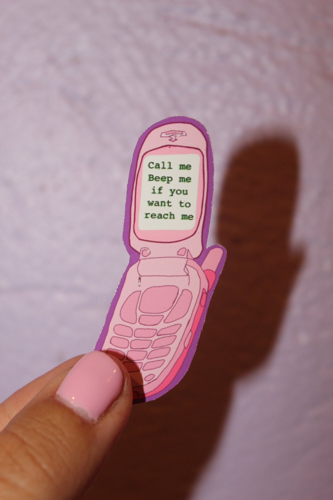 Call Me, Beep Me, If You Wanna Reach Me Sticker | Pink Flip Phone ...