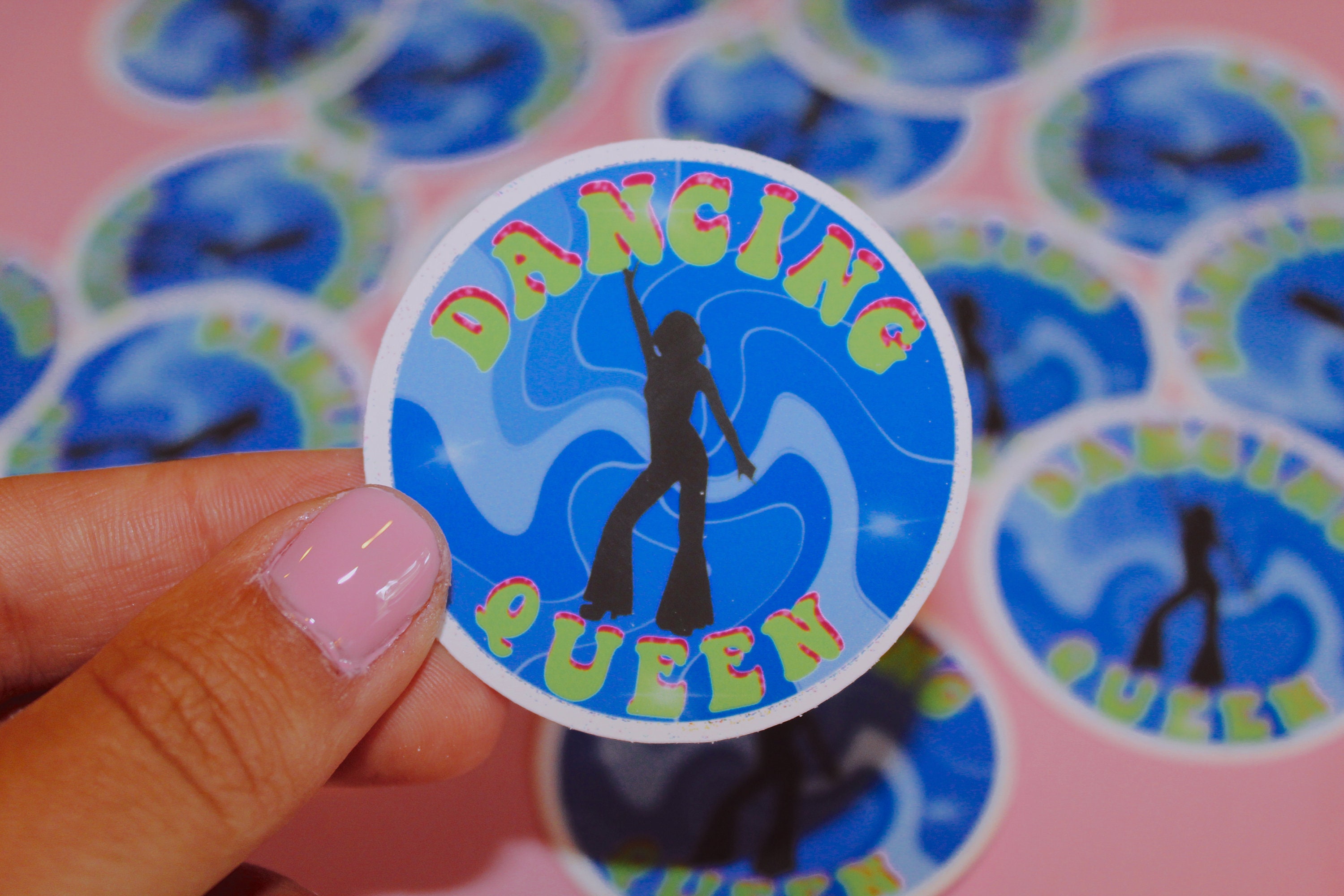 Dancing Queen Sticker Mamma Mia Sticker Blue Groovy Water Bottle ...