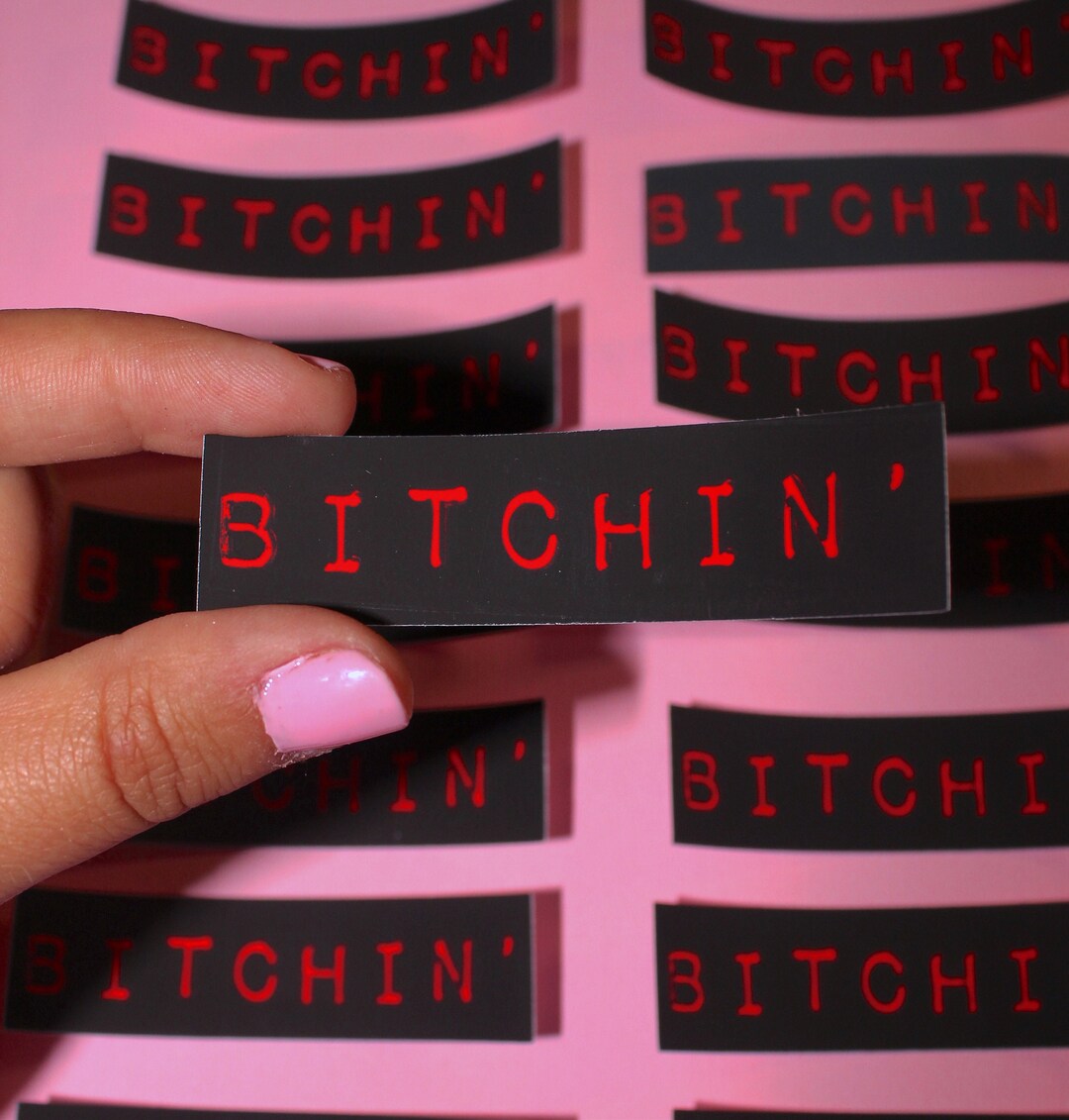 Bitchin' Sticker Black and Red Sticker Stranger Things Stickers Cool ...