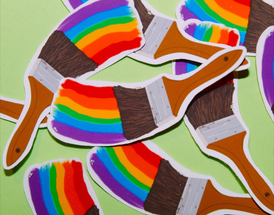 Paint a Rainbow Sticker | Artist Sticker | Water Bottle Stickers ...