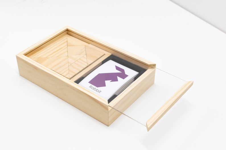 How to Build a Wooden Tangram Puzzle Set in a Box With Sliding - Etsy