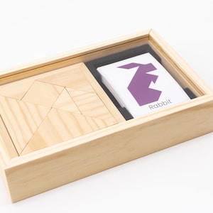 How to Build a Wooden Tangram Puzzle Set in a Box With Sliding Lid, 2 ...