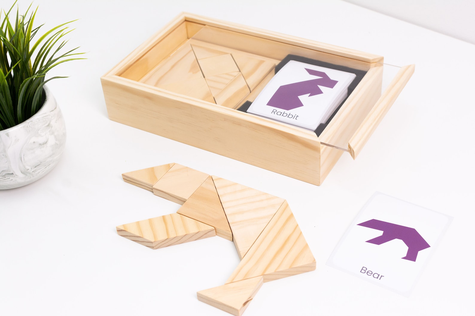 How to Build a Wooden Tangram Puzzle Set in a Box With Sliding - Etsy