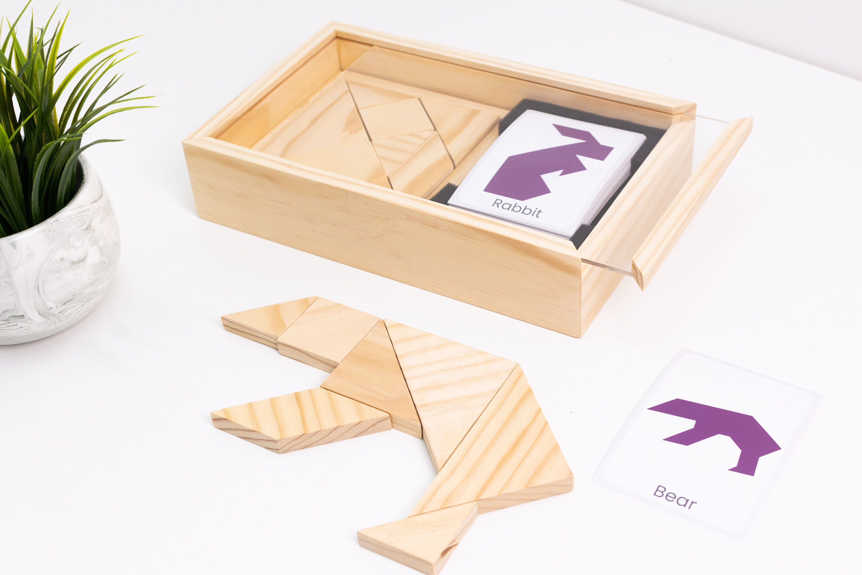 How to Build a Wooden Tangram Puzzle Set in a Box With Sliding - Etsy