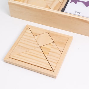 How to Build a Wooden Tangram Puzzle Set in a Box With Sliding Lid, 2 ...
