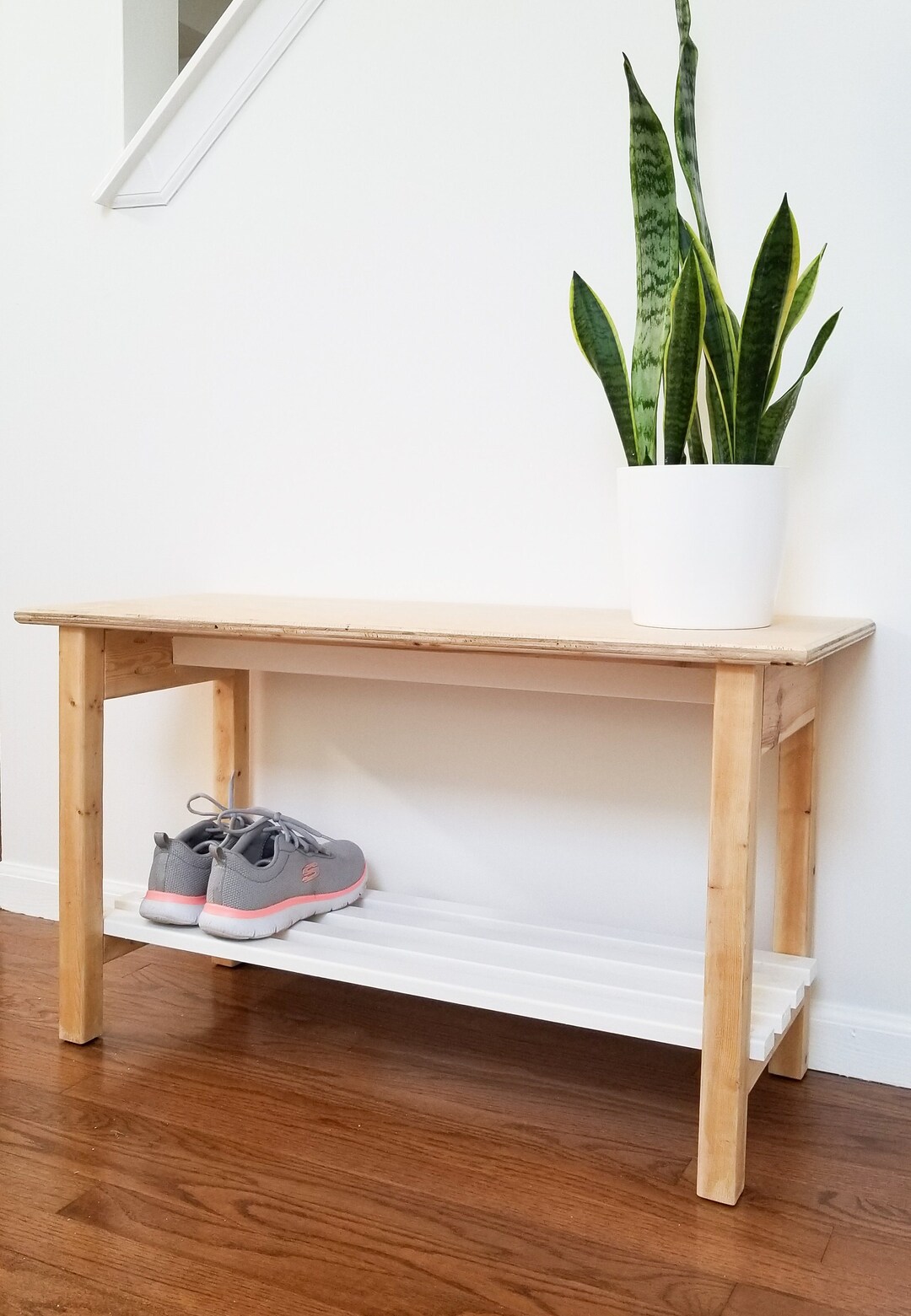 Simple DIY Entryway Shoe Bench With Shelf - Digital File With 3D Views ...