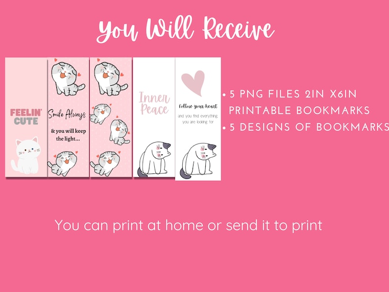 Printable Bookmarks Cat Bookmarks to Print Instant Download Cat Lovers ...
