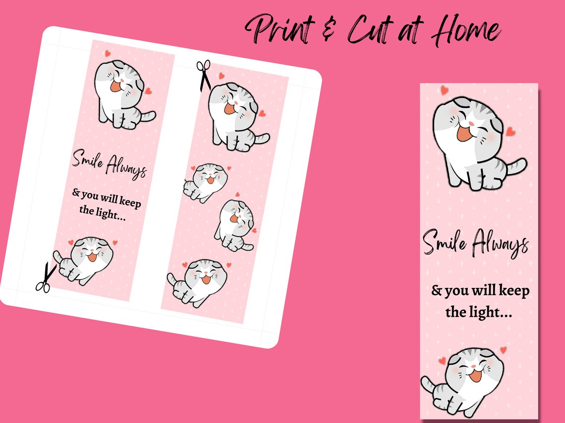 Printable Bookmarks Cat Bookmarks to Print Instant Download Cat Lovers ...