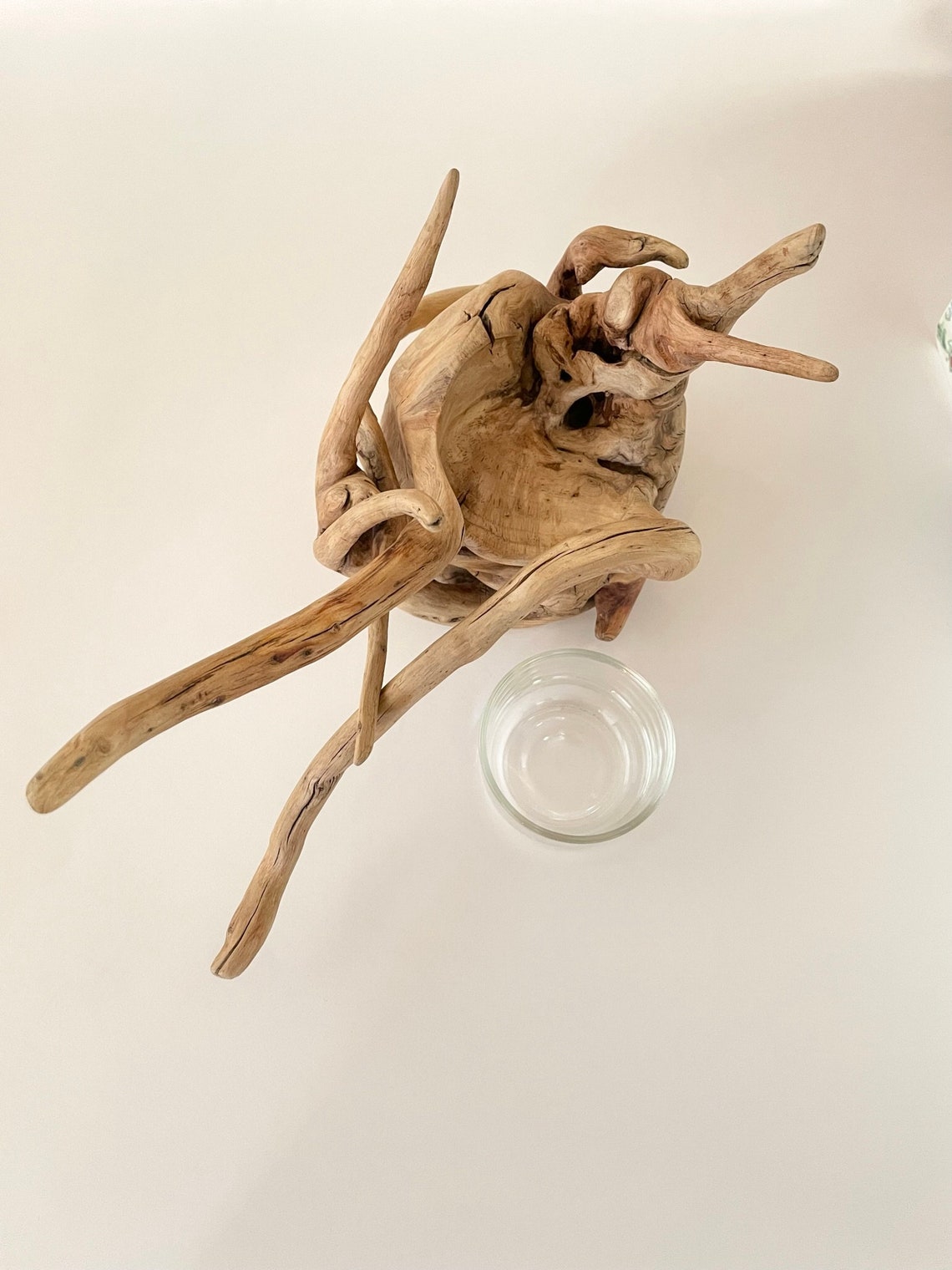 Tree Root Candle Holder Wood and Glass Votive Natural Sculpture - Etsy