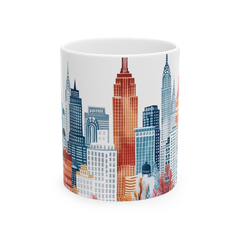 Cute New York City Watercolor Ceramic Mug, 11oz, 15oz NYC Mugs New York ...