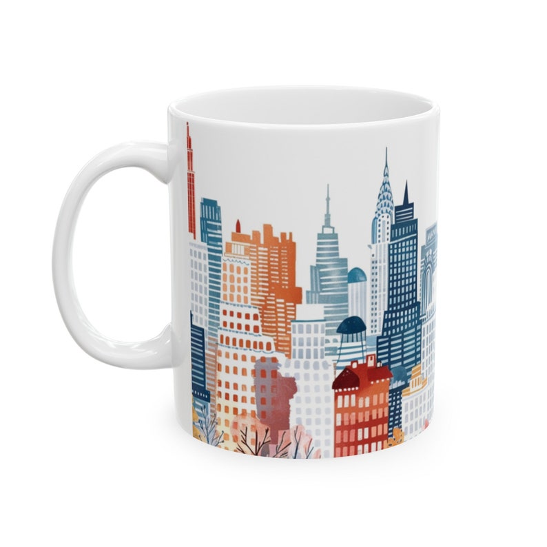 Cute New York City Watercolor Ceramic Mug, 11oz, 15oz NYC Mugs New York ...