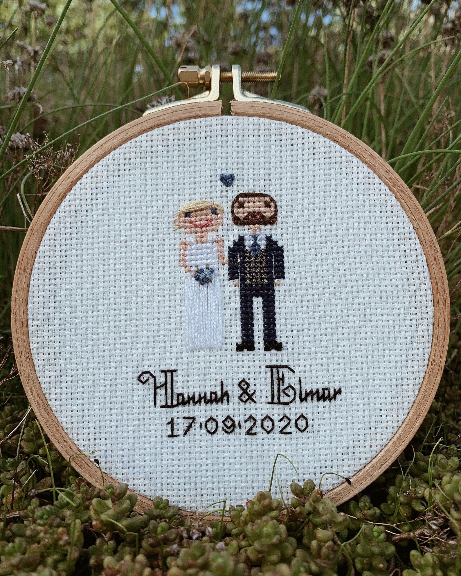 Embroidery Couple portrait Wedding picture personalised | Etsy
