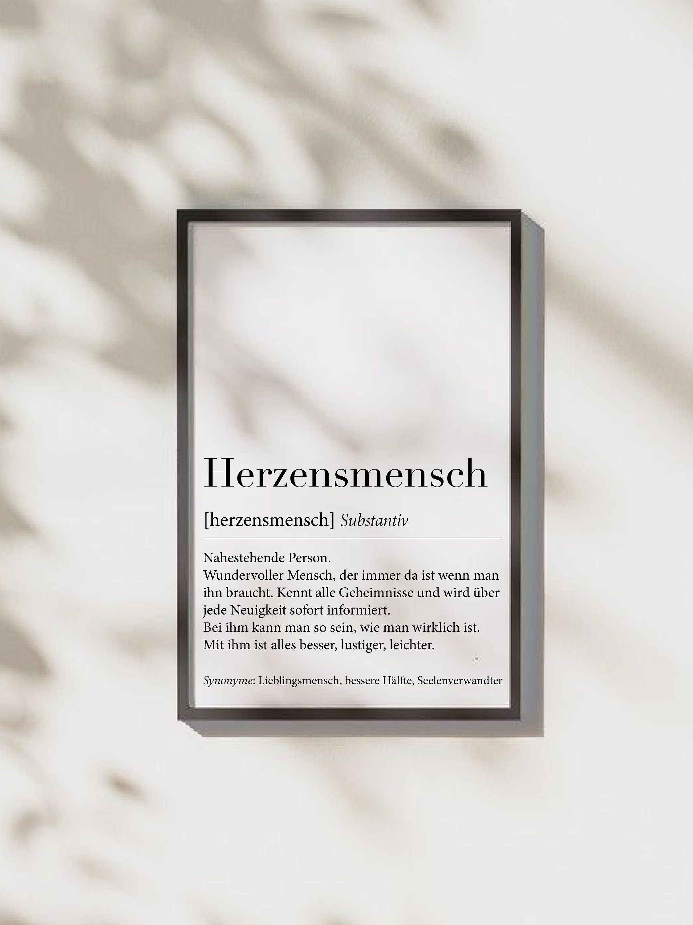 Herzensmensch Definitions Poster | Digitaler Download | Definition ...