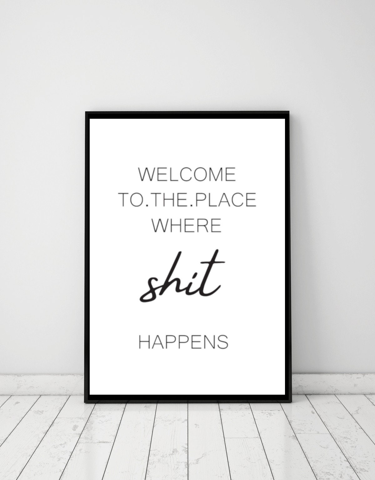 Where Shit Happens Poster Digitaler Download Gäste Wc Poster Badezimmer ...