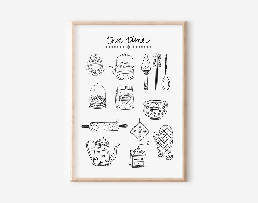 Tea Time Posters | Digital Download | Christmas Poster | Winter Poster Living Room | Posters ...