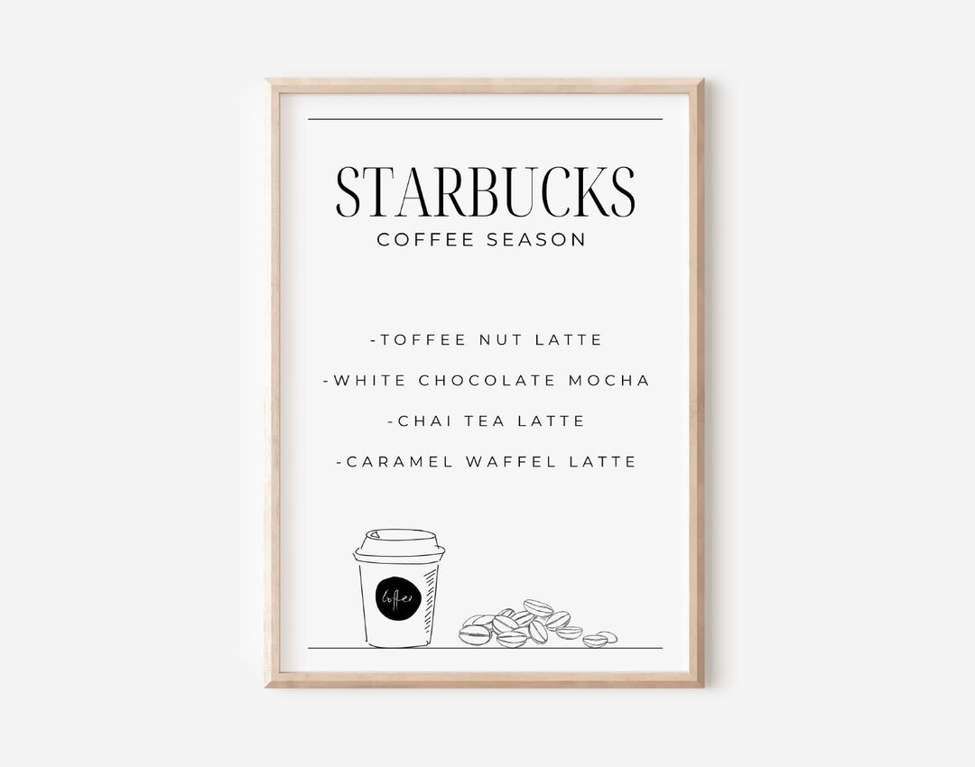 Starbucks Poster Digital Download Coffee Season Coffee Drinker Coffee ...