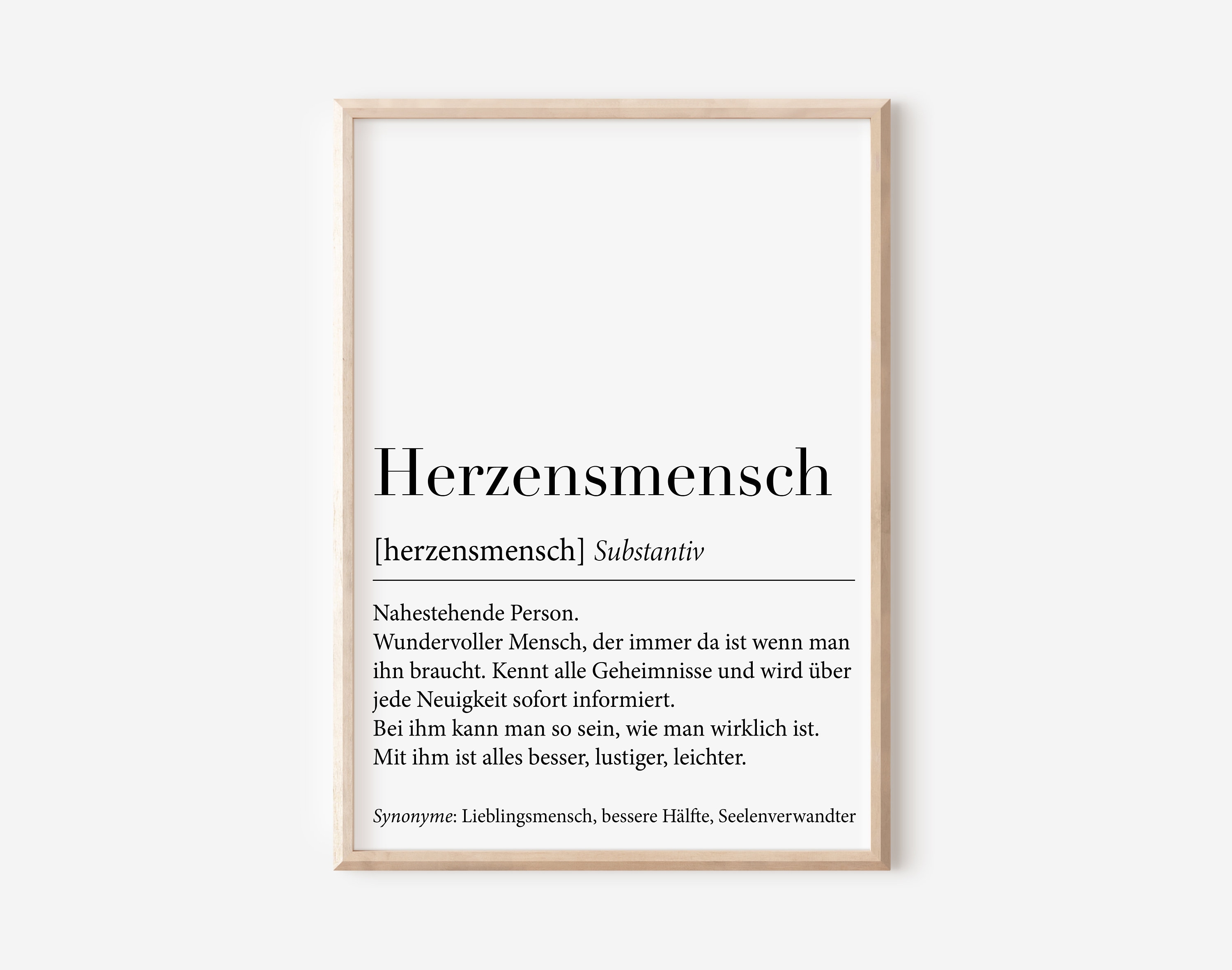 Herzensmensch Definitions Poster | Digitaler Download | Definition ...