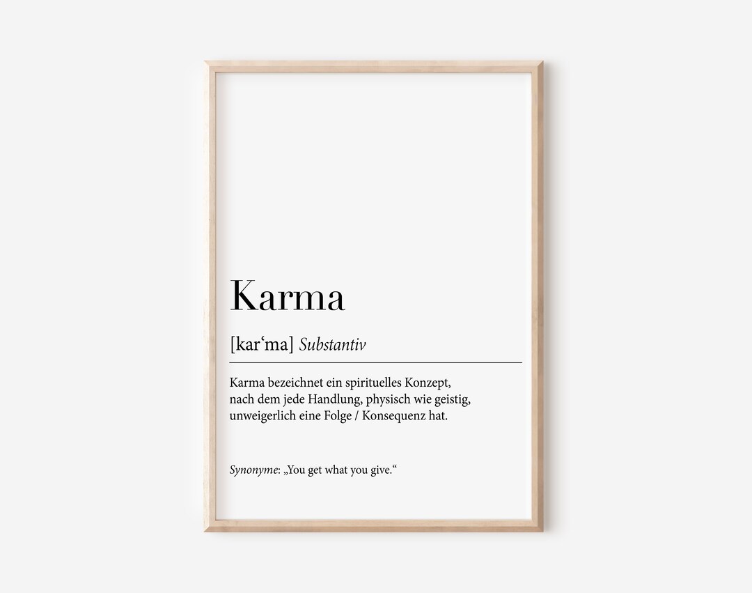 Karma Definitions Poster Funny Digital Download Karma Posters ...