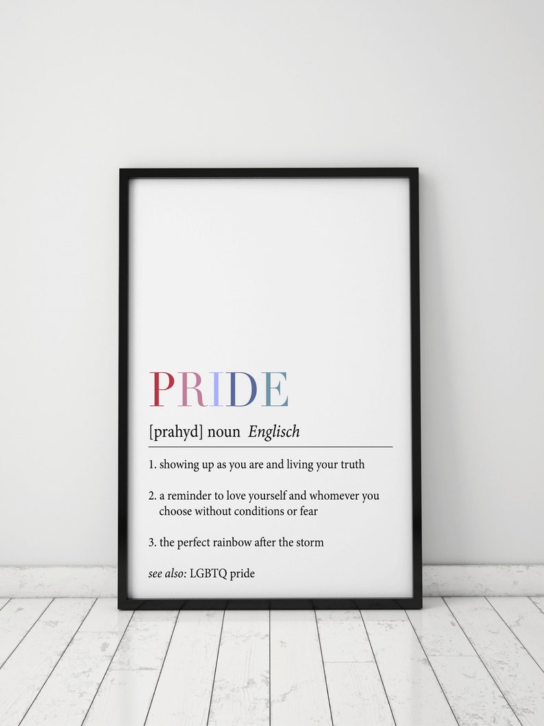 Pride Definition Poster | Digital Download | Definition Print ...