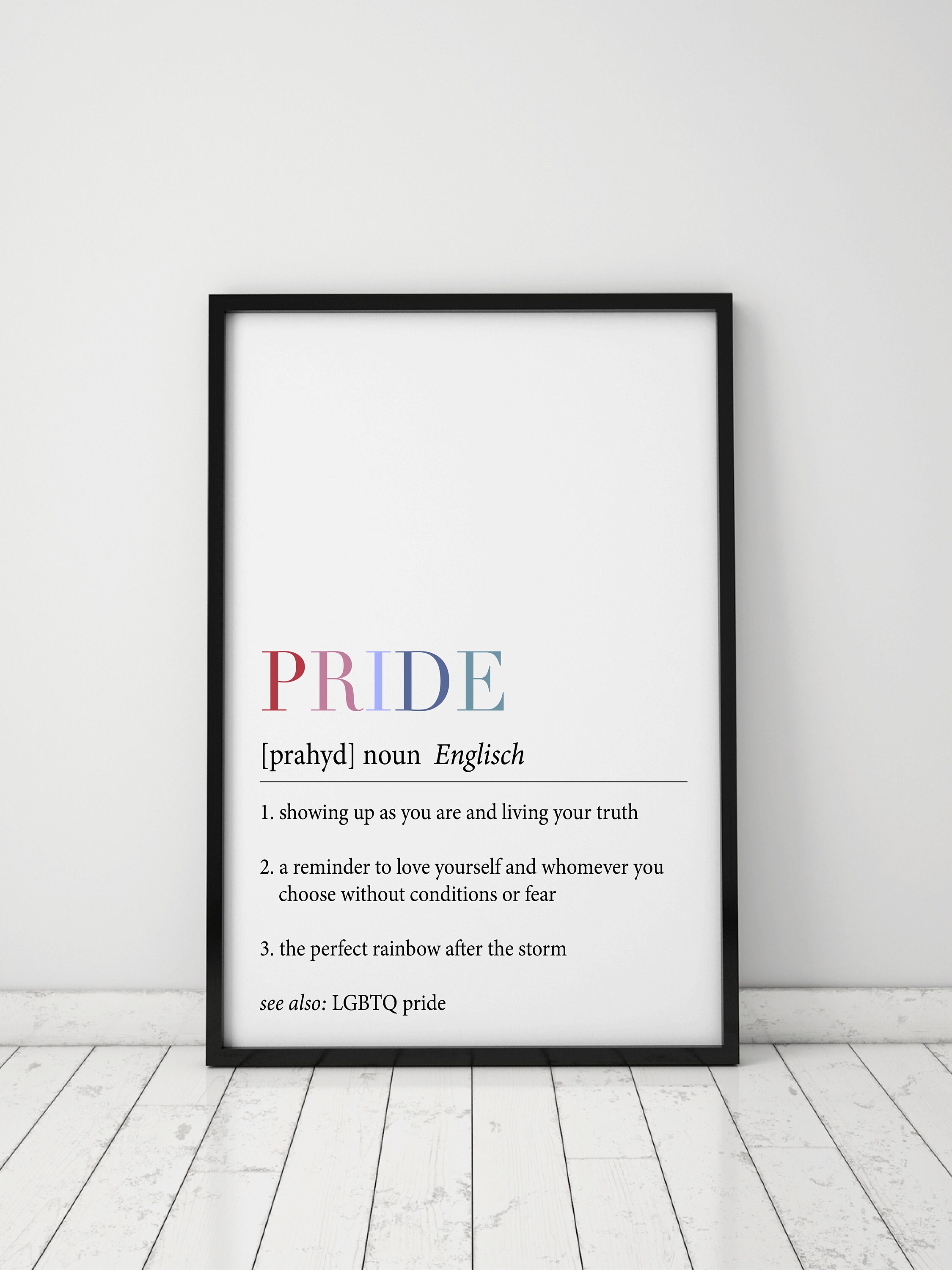 Pride Definition Poster | Digital Download | Definition Print ...