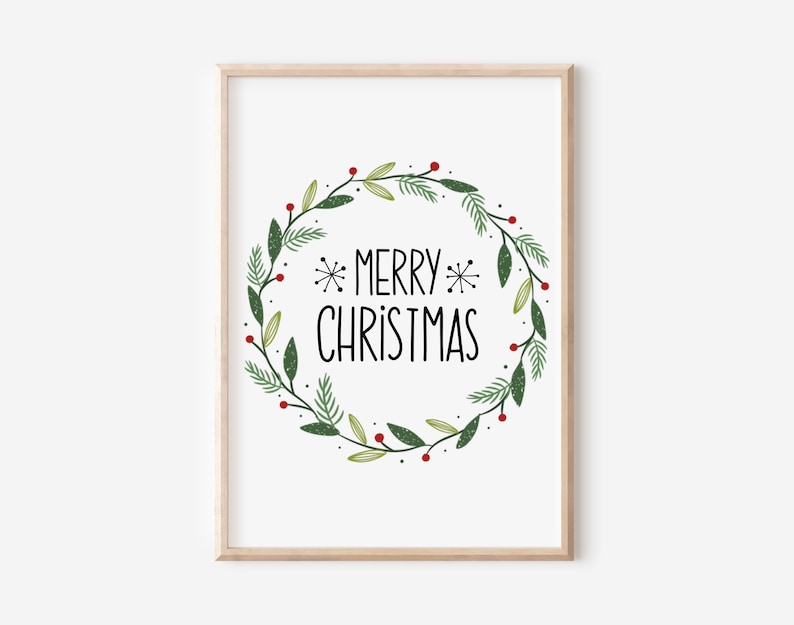 Merry Christmas Poster | Digitaler Download | Weihnachtsdeko | Wanddeko ...