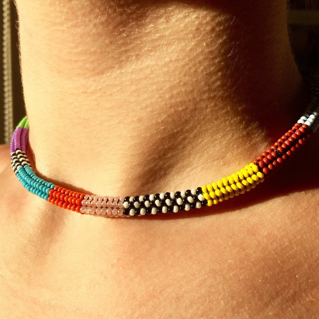 Summer Colorful Necklace, Birthday Gift Her Unique, Handmade Beaded ...