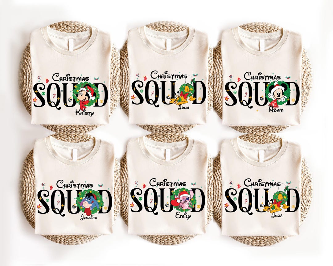 Personalized Disney Character Christmas Shirt, Custom Disney Family ...