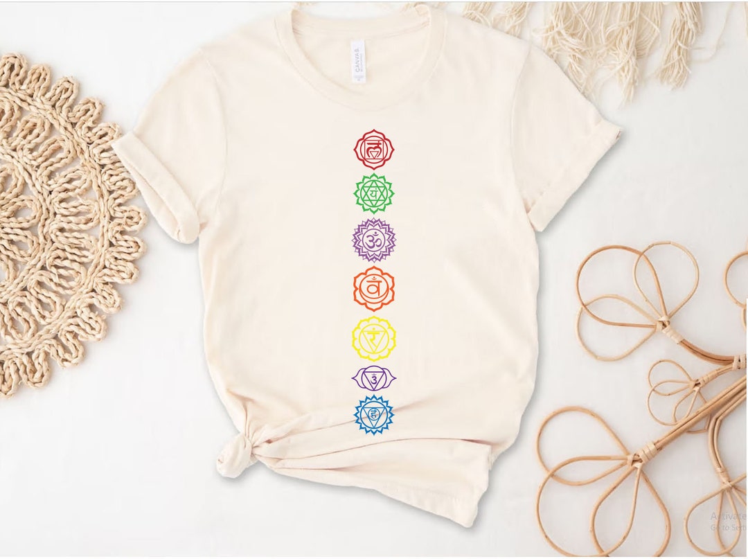 Yoga Meditation Shirt, Seven Chakras Tee, Namaste Shirt, Yoga Girl Shirt, Motivational Shirt ...