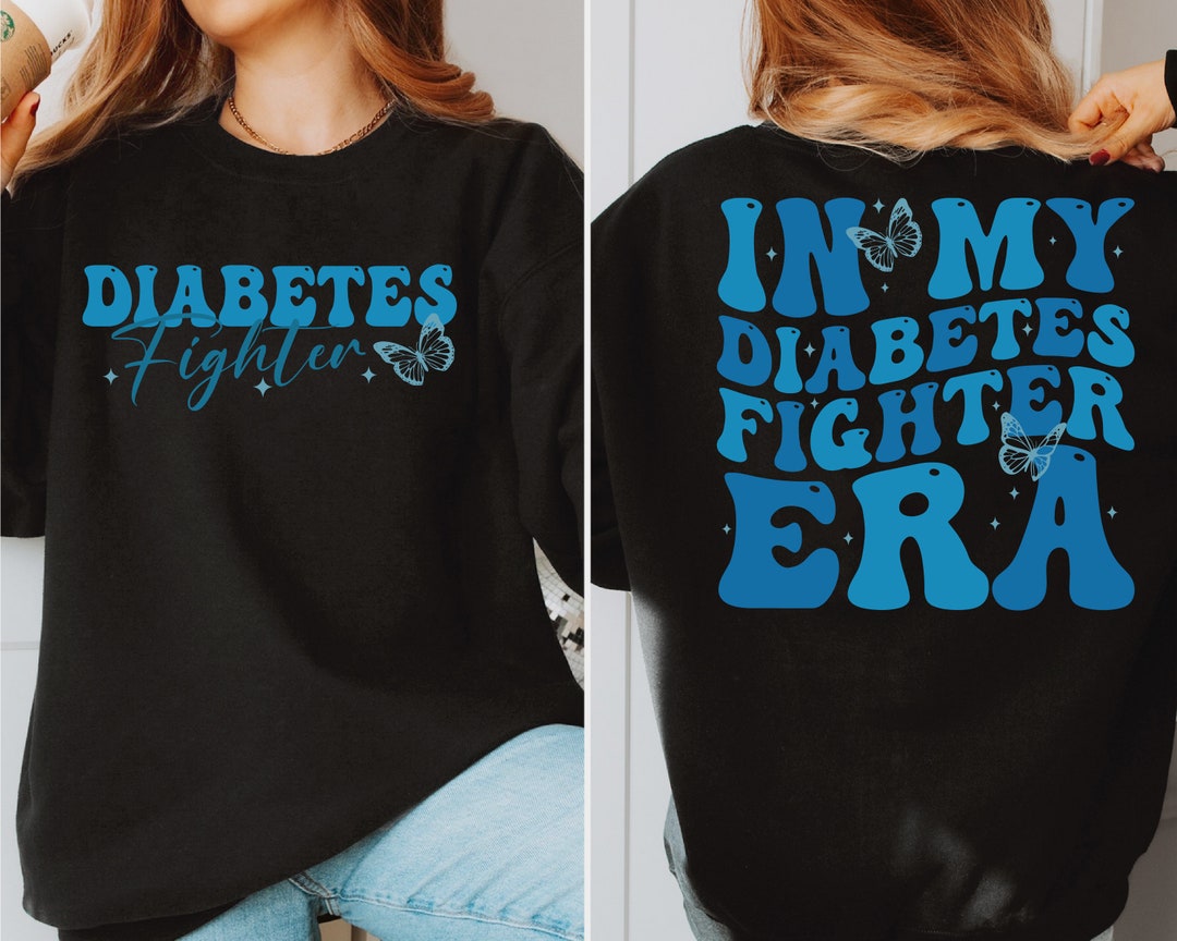 Diabetes Fighter Shirt, in My Diabetes Fighter Era Tee, Blue Ribbon T ...