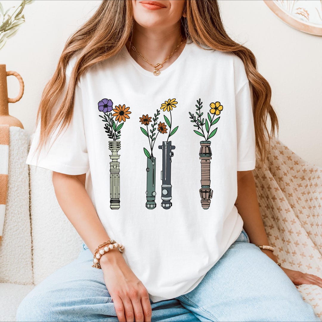 Floral Lightsaber Star Wars Tee, Disney Women's Star Wars T-shirt ...