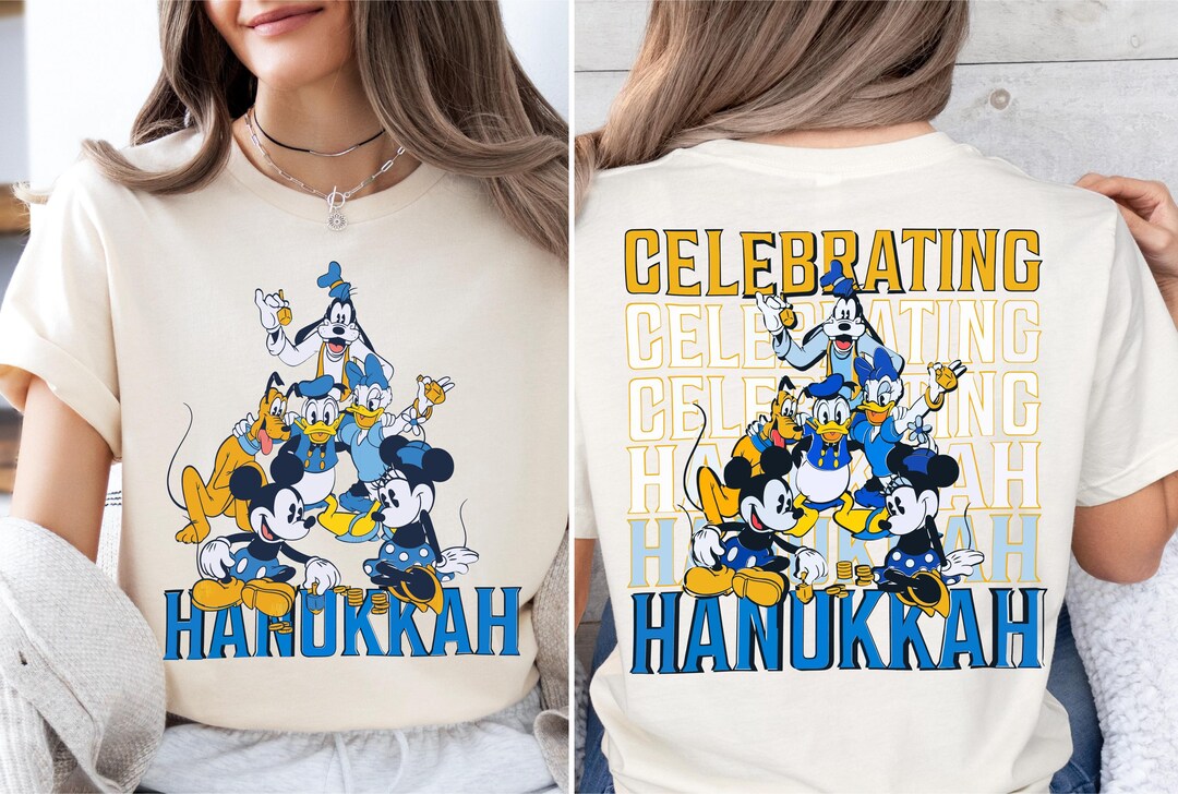 Disney Mickey & Co Hanukkah Shirt, Celebrating Hanukkah Tee, Jewish ...
