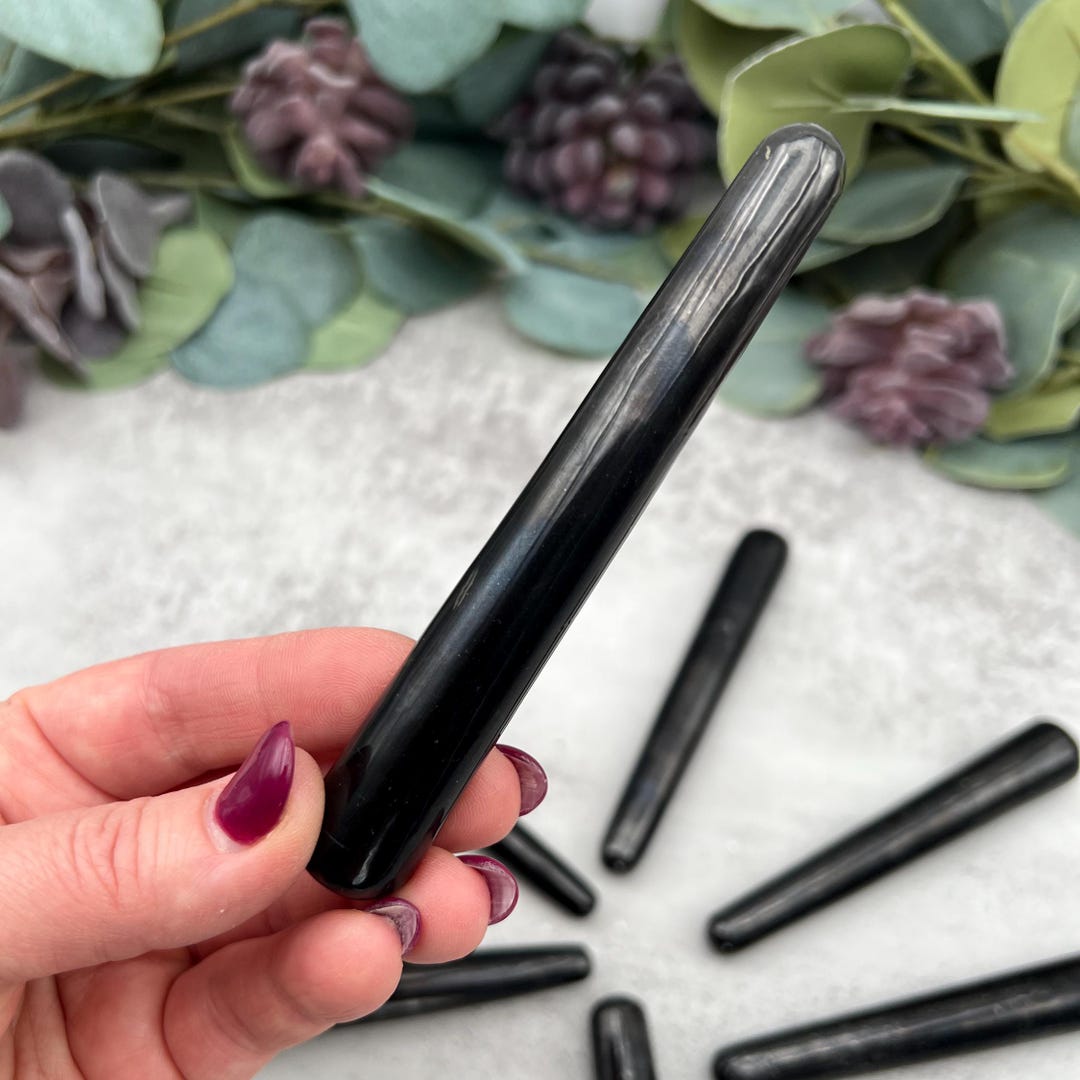Shungite Wand / 3 to 4 Inch Polished Shungite Massage Wands / Choose ...