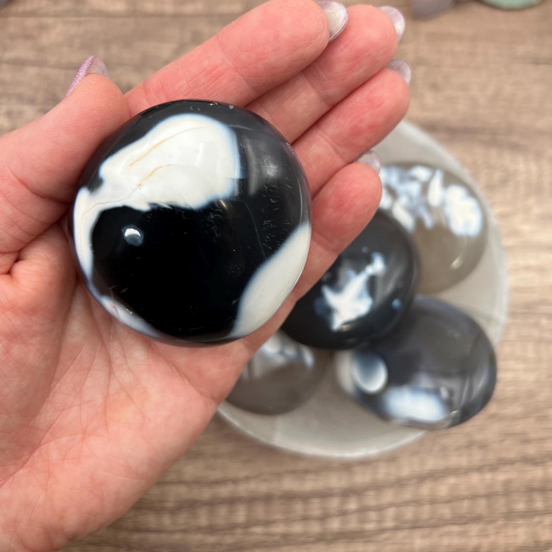 Orca Agate Palm Stone / Large Polished Orca Agate Palm Stones / Choose ...