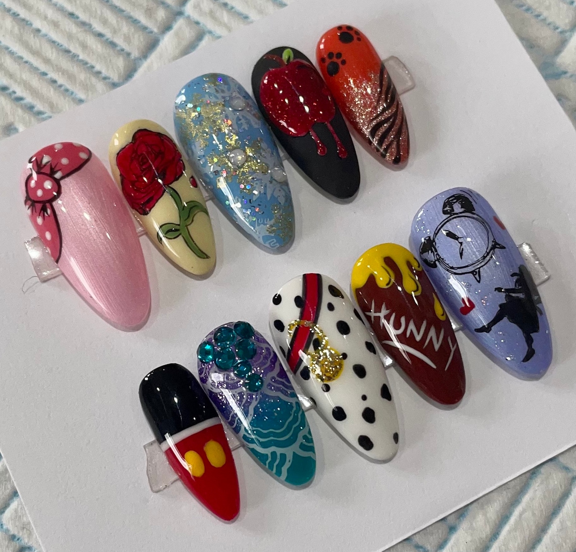 Disney Character Inspired Nails Press on Nails Custom Full - Etsy