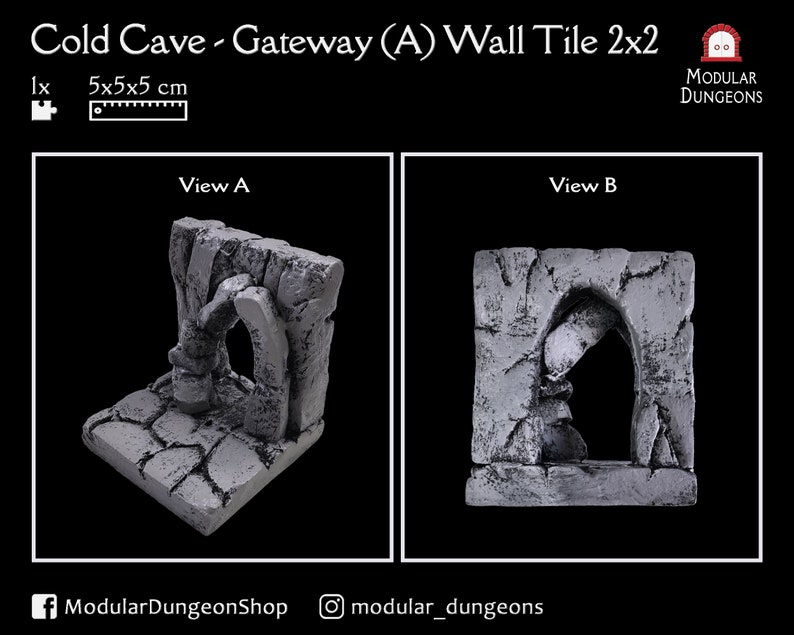 Modular Dungeon Cold Cave Wall Tiles Dungeons and Dragons - Etsy