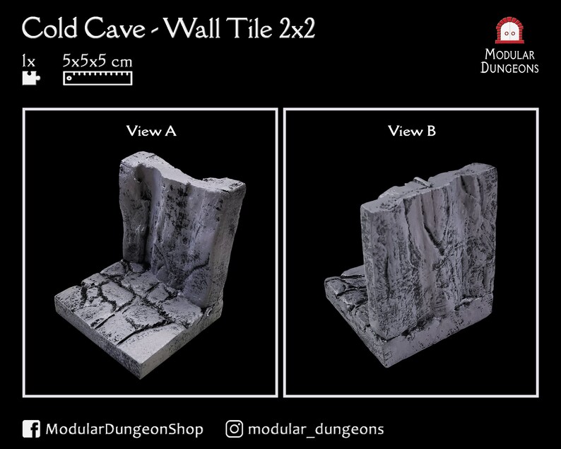 Modular Dungeon Cold Cave Wall Tiles Dungeons and Dragons - Etsy