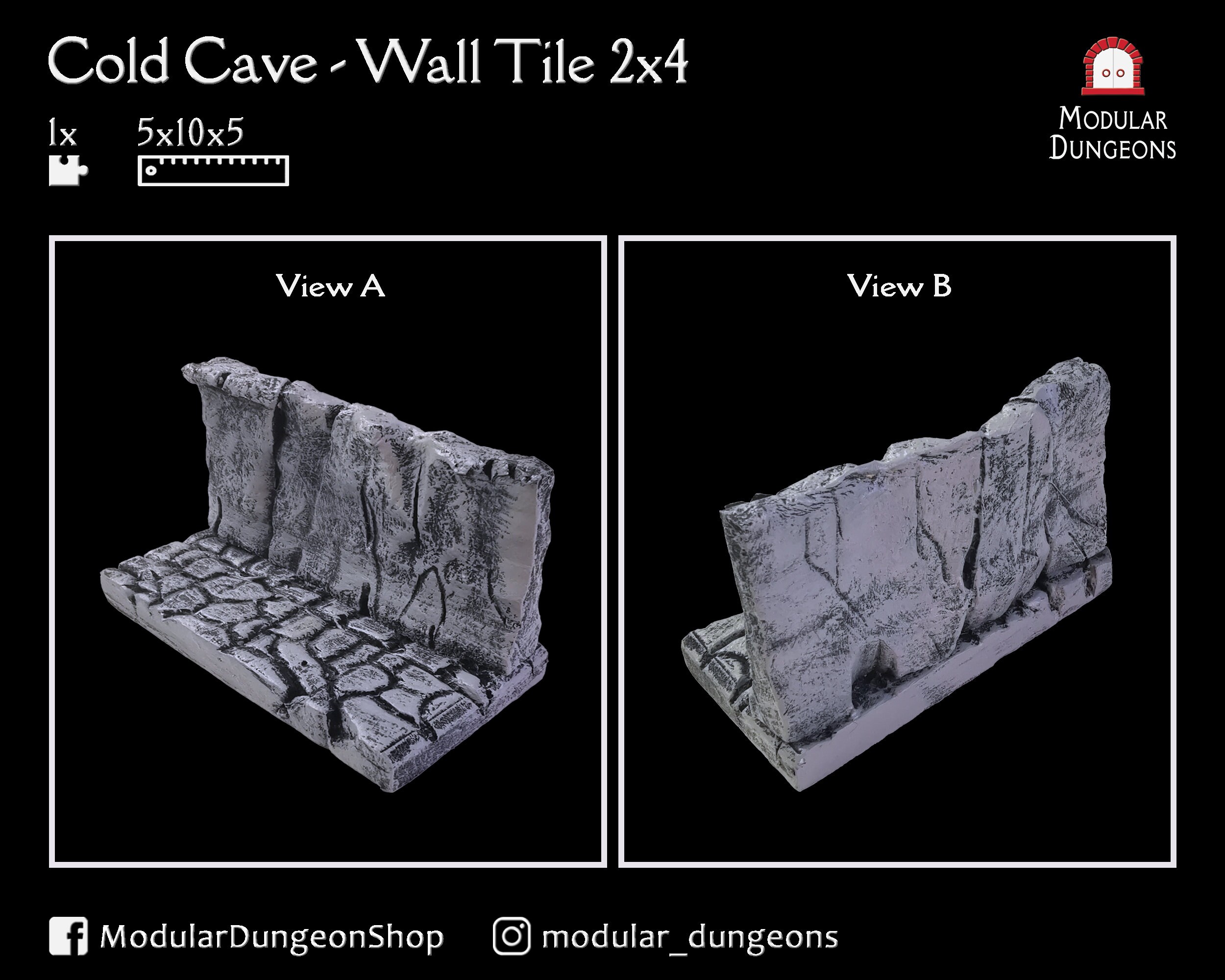 Modular Dungeon Cold Cave Wall Tiles Dungeons and Dragons - Etsy