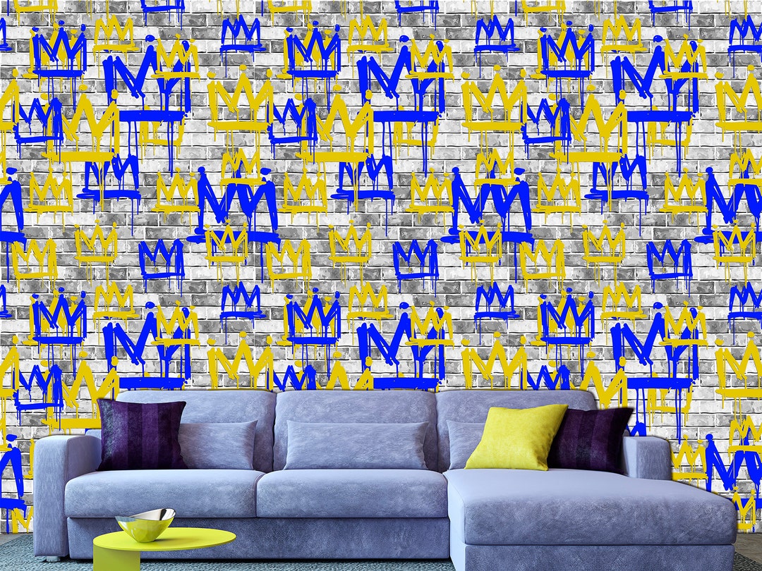 Modern Wallpaper Living Room Decor Funky Wall Decor, Graffiti Print ...