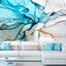 Blue Wallpaper Contemporary Art Removable Wallpaper Modern Wall Decor ...