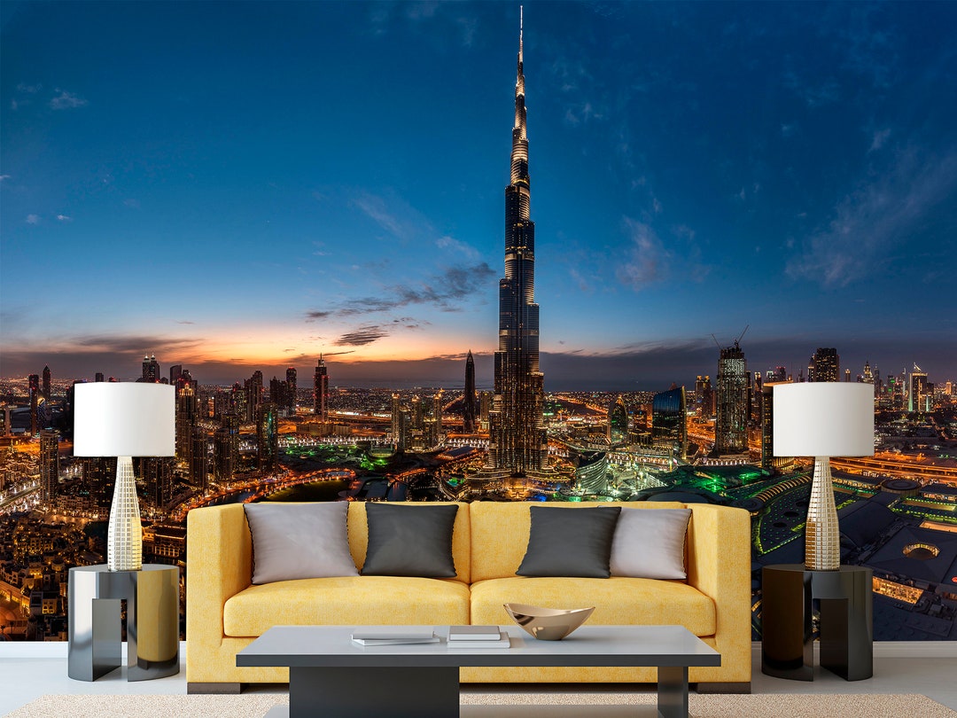 Dubai Wall Decor Peel Stick Wallpaper Cityscape Wall Art Dubai City ...