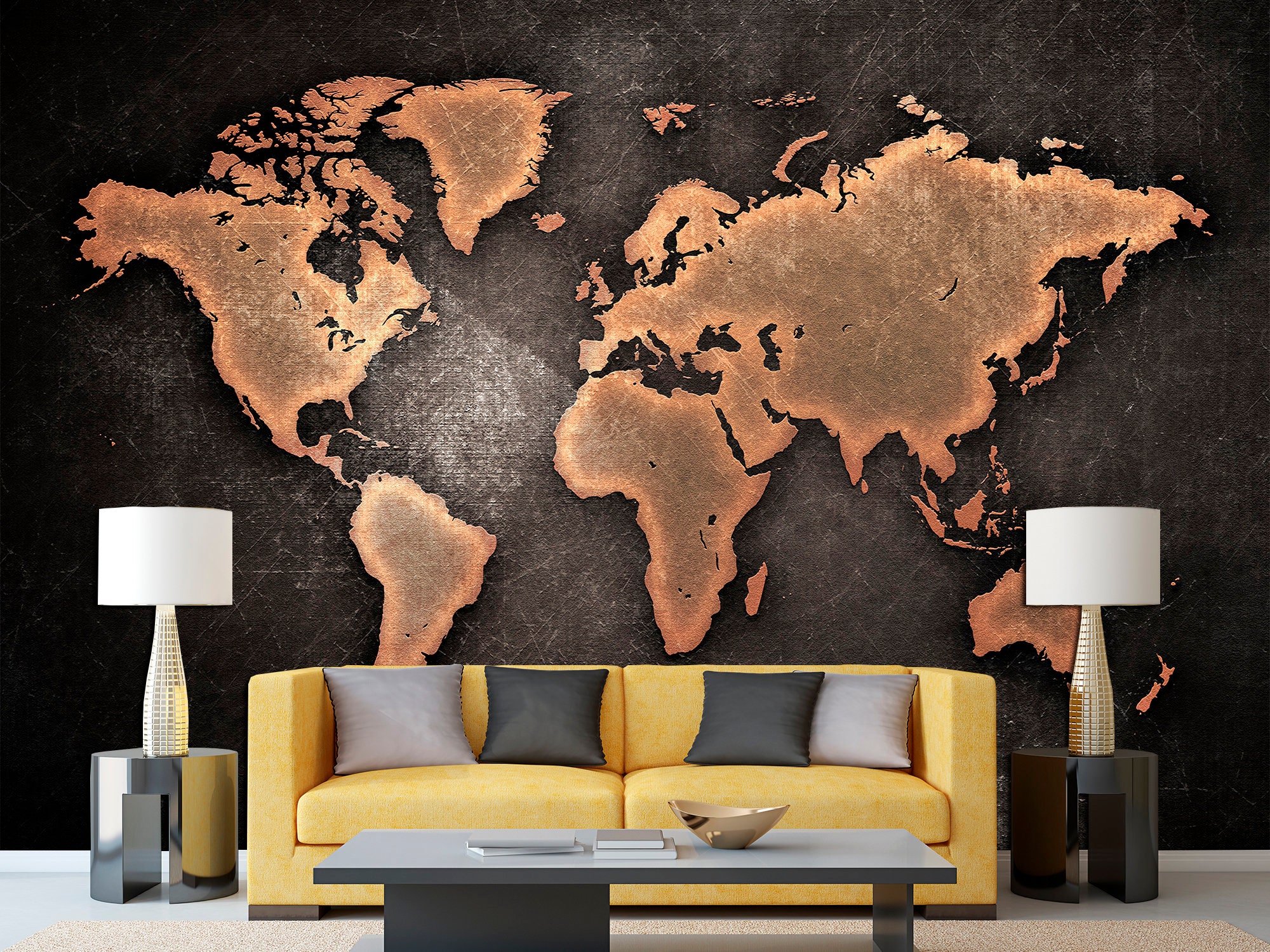 World Map Print Removable Wallpaper Large World Map World Map - Etsy