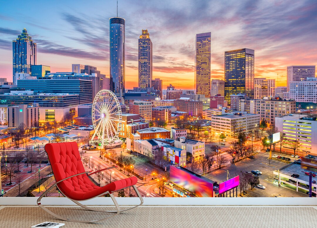 Atlanta Wall Art Removable Wallpaper Atlanta Wall Decor Wall Mural ...