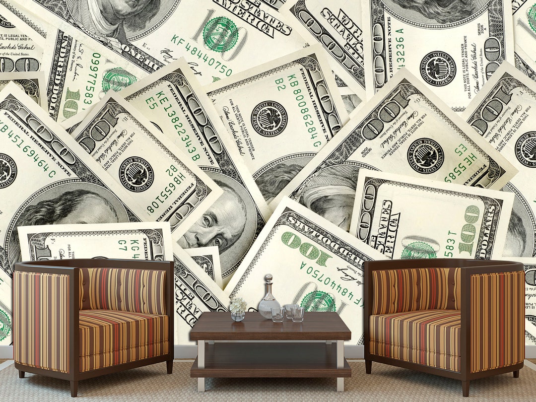 Dollars Wall Art Removable Wallpaper Money Wall Art, Motivation ...