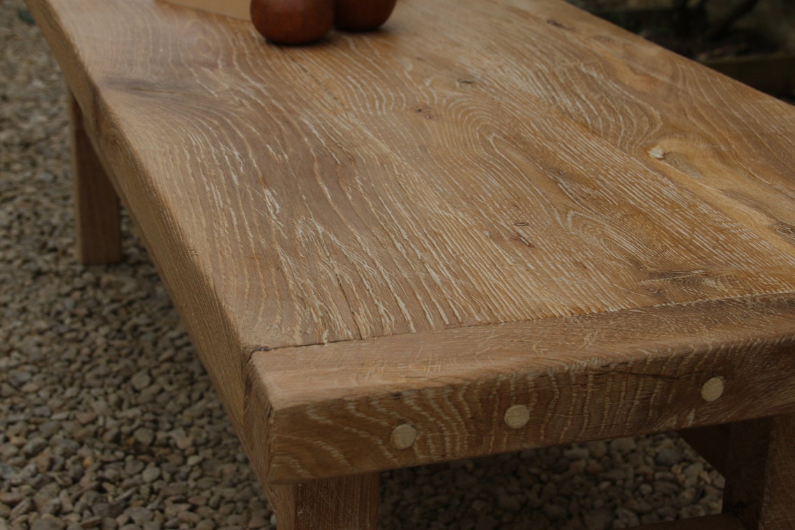 French Modern Rustic Oak Coffee Table - Etsy
