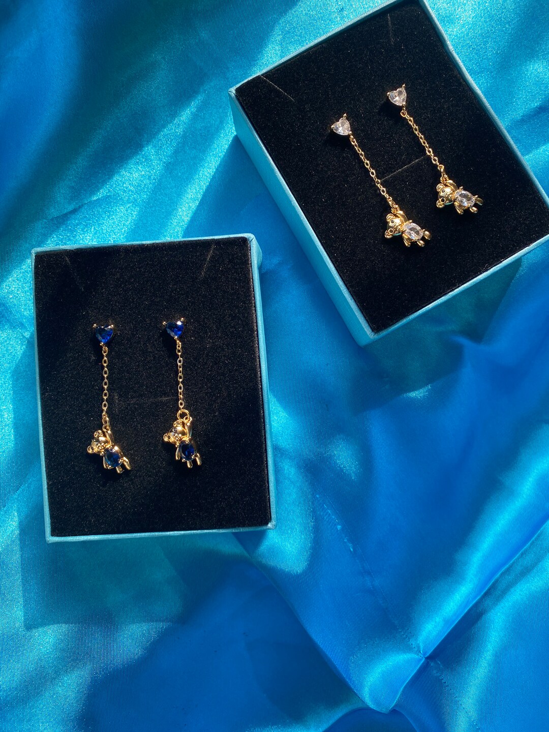 Floating Teddy Bear Earrings | Teddy Bear Earrings | Heart Earrings ...