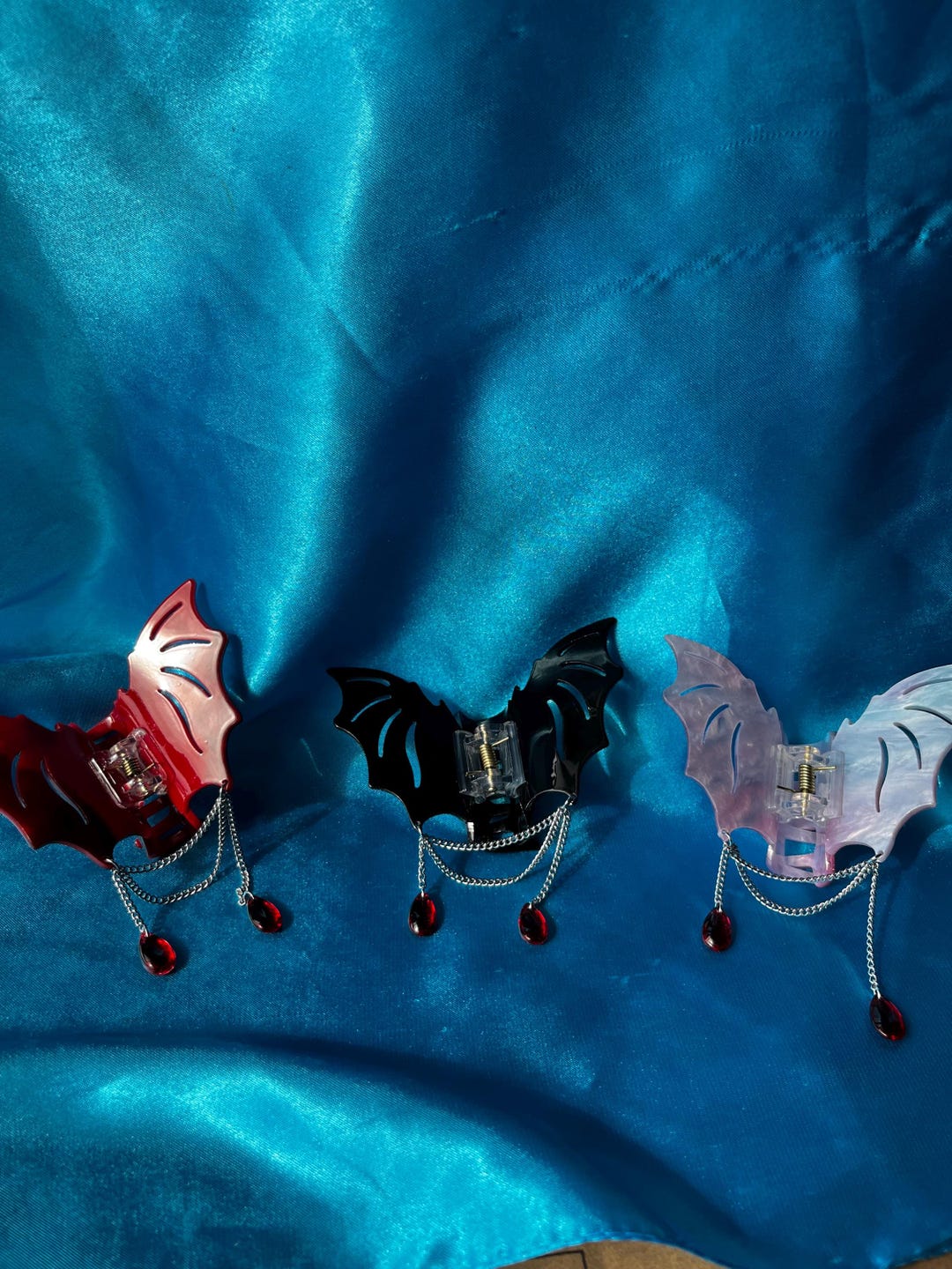 PRE-ORDER Silver Bloody Bat Hair Claw | Bat Hair Claw | Vampire Hair ...